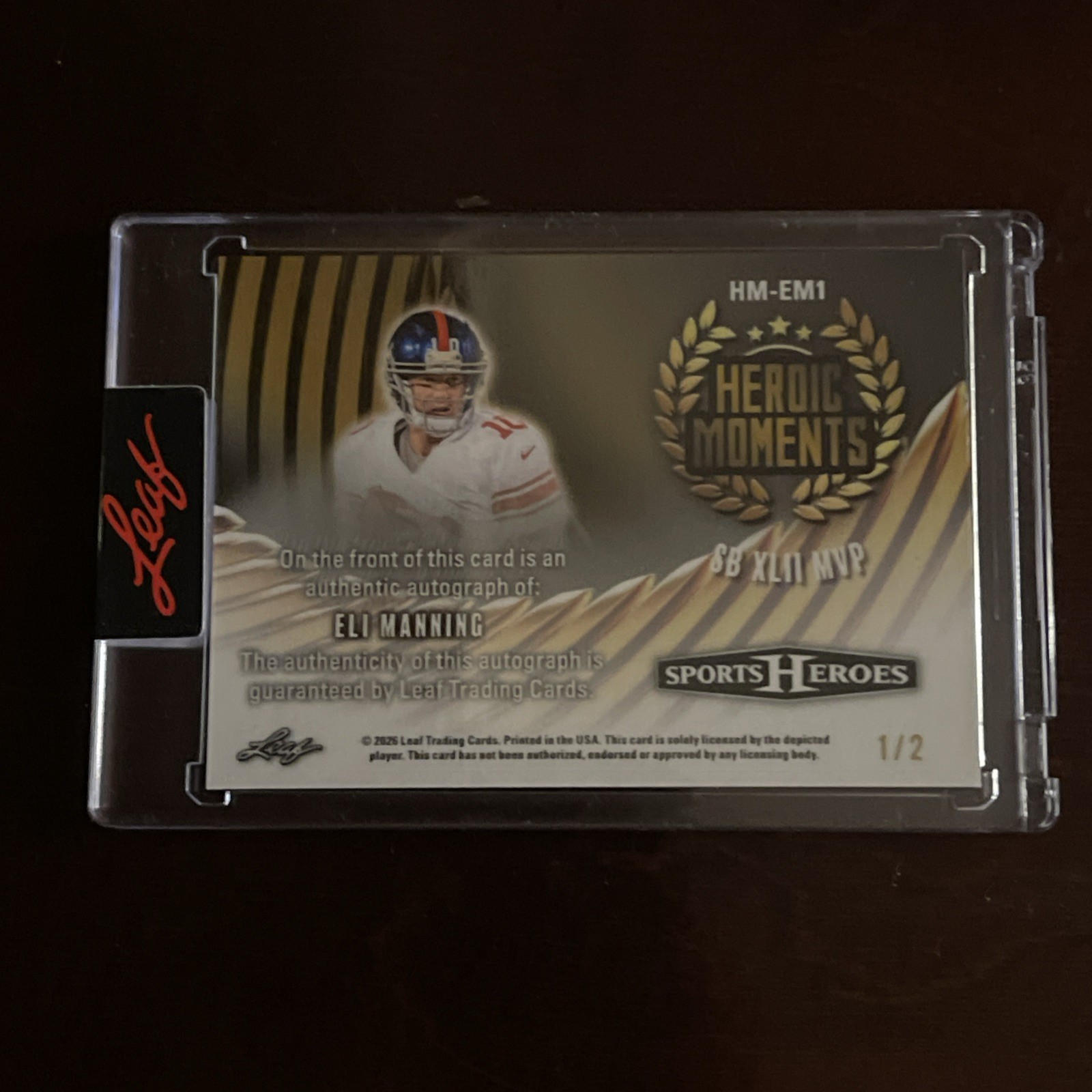 2026 Leaf Sports Heroes Eli Manning Auto 1/2!! | eBay