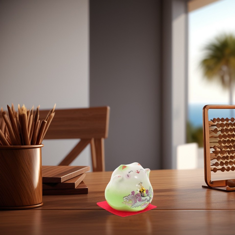 Cat Decoration Sculpture For Cat Lovers Maneki Neko Japanese Decorative ...