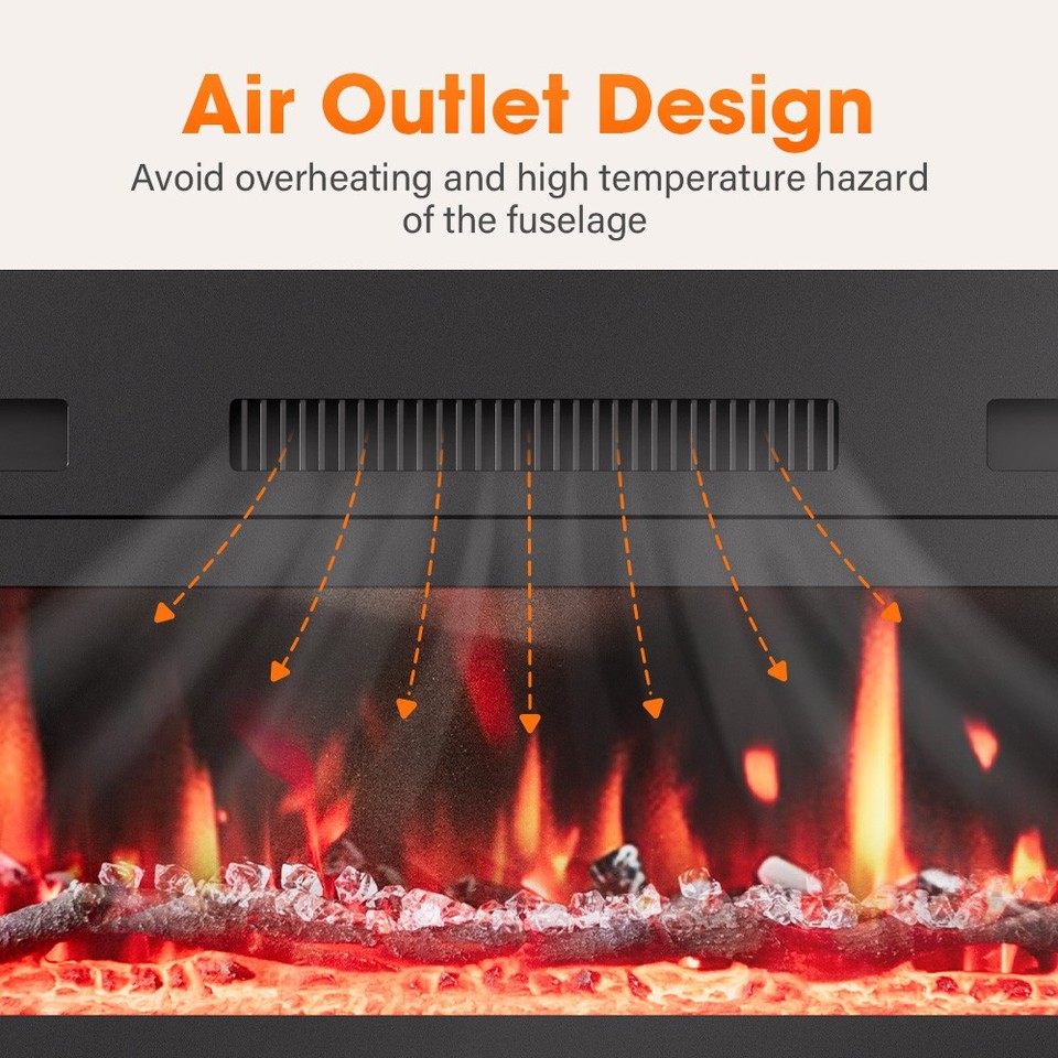 50"/127cm Electric Fireplace Heater Stove |Touch Screen & Remote Fire ...