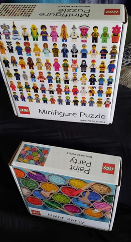 LEGO "Paint Party" & "Minifigure" 1000 PC Puzzles-Complete Lego Movie ...