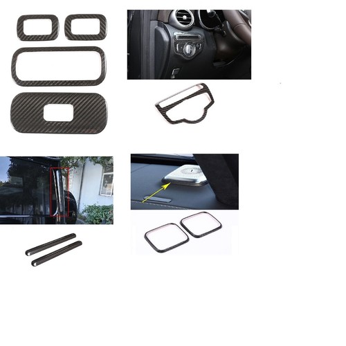 Real Carbon Car Interior Window Switch Trim For Mercedes Benz G500 G63 ...