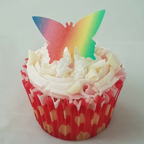 12 X Edible Opaque Butterflies Wafer Rice Paper Cup Cake Decorations
