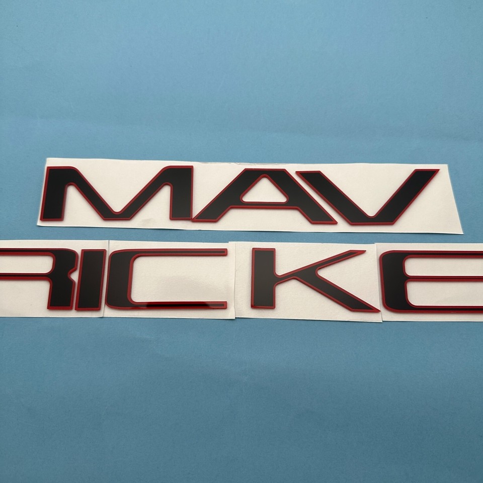 3D Black Red Outline Rear Tailgate Insert Letters Emblems For 2022-2024 ...