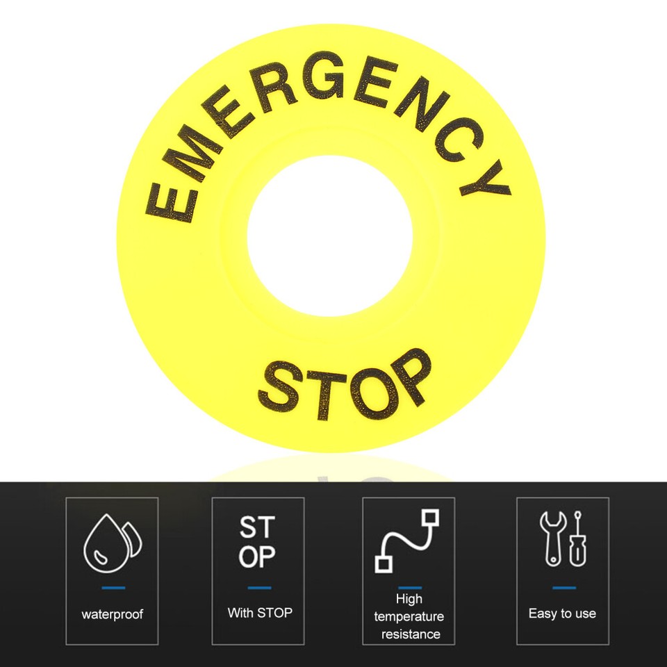 10 Pcs Label Emergency Buttom Switch Warning Circle Stop Sign Practical ...