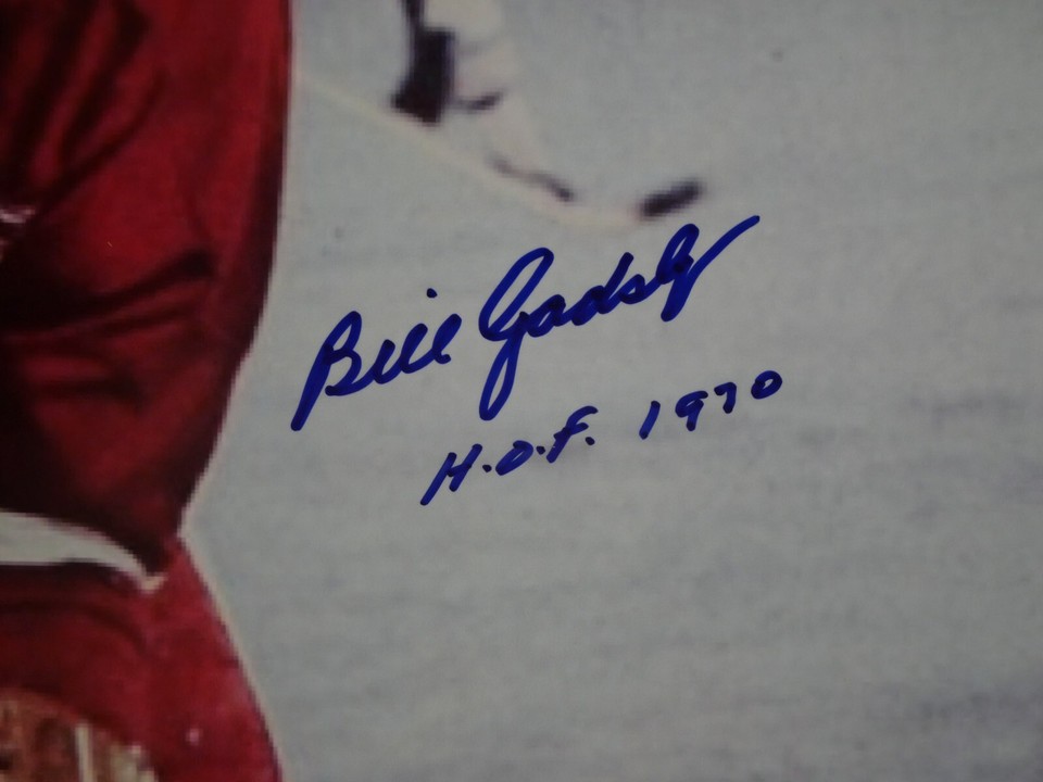 BILL GADSBY SIGNED 16X20 PHOTO INSCRIBED "H.O.F. 1970" - DETROIT RED ...