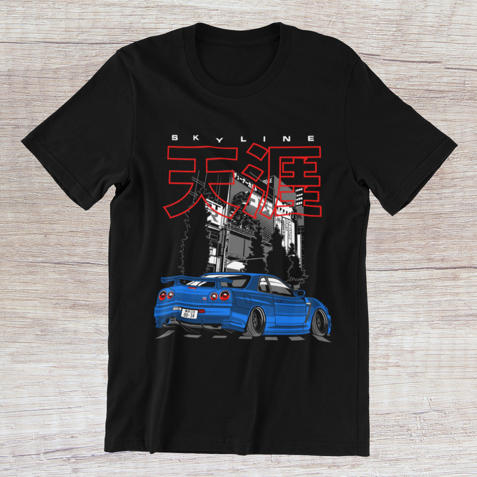 Nissan Nismo GT-R Skyline R34 T-Shirt JDM Super Car on a Ring Spun ...