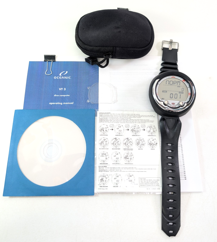 Oceanic VT3 Wireless Hoseless Wrist Scuba Dive Computer Air Integrated ...
