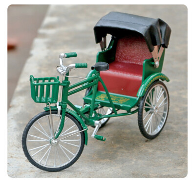 New Chinese Style 1/12 Scale Tricycle Model Three Wheeled Rickshaw Toy ...