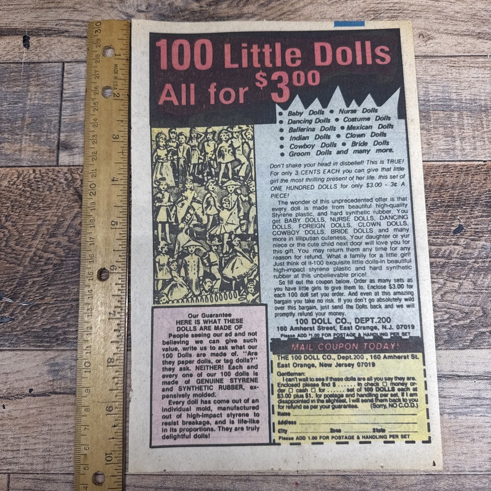 100 Little Dolls Baby Dancing Mail In Form 1979 Full Page Comic Book ...