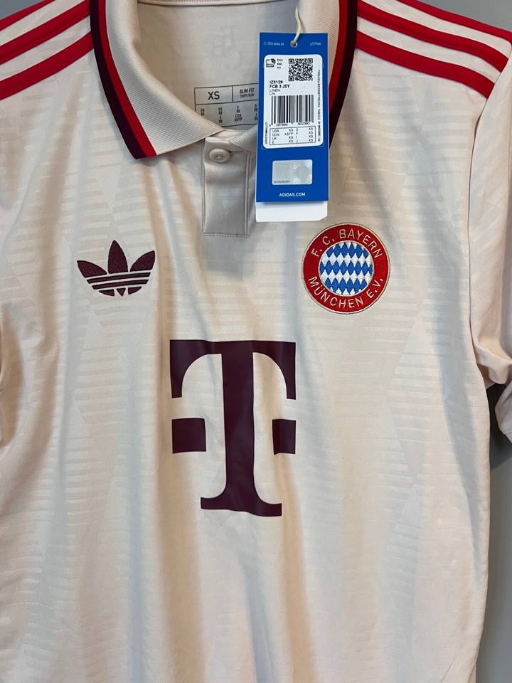 Bayern Munich Jersey 24/25 Third Soccer Shirt IZ3129 Adidas Mens Size ...