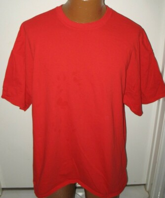 GILDAN - XL - RED - 100% COTTON - SHORT SLEEVE CREW NECK T-SHIRT | eBay