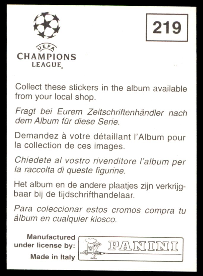 Panini Champions League (1999-2000) Rodney Wallace Rangers FC No. 219 ...