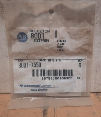 ALLEN BRADLEY #800T-X550 LEGEND PLATE STOP (RED) P119 | eBay