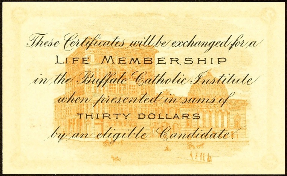 NY 10¢ & 20¢ BUFFALO NY Catholic Institute notes SPECIAL CUSTOMER LOT ...