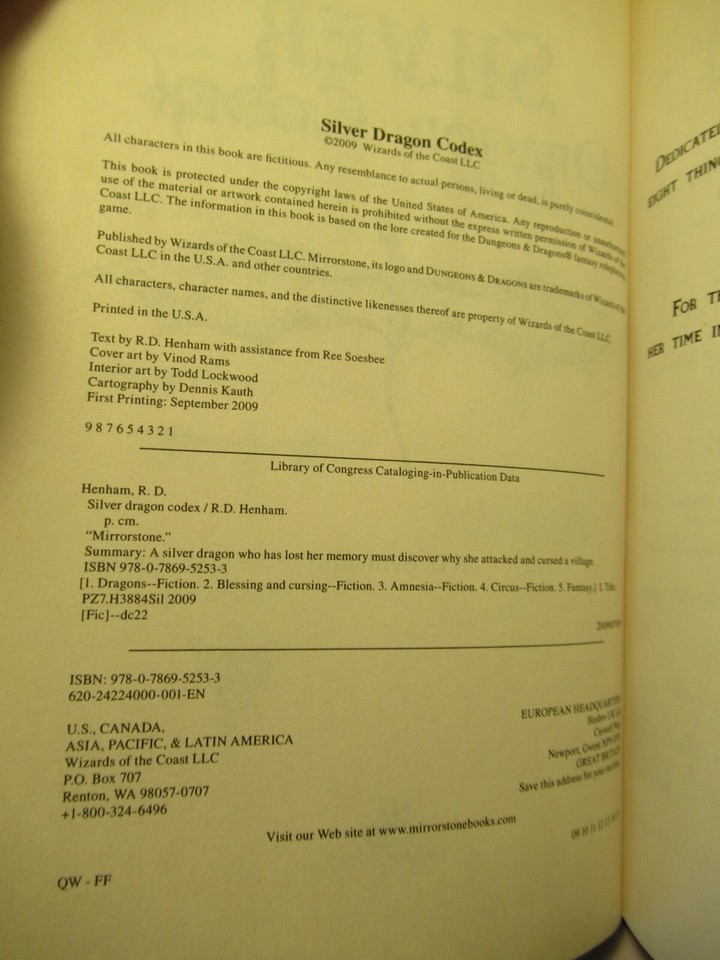 Silver Dragon Codex / by R.D. Henham / 2009 9780786952533| eBay