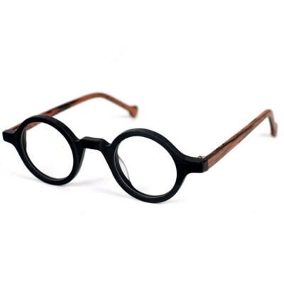 60s Vintage Small Round Wood Hand Made Eyeglass Frames Full Rim Rx ...