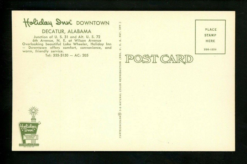 Holiday Inn Motel Hotel Postcard Alabama AL Decatur Downtown restaurant ...