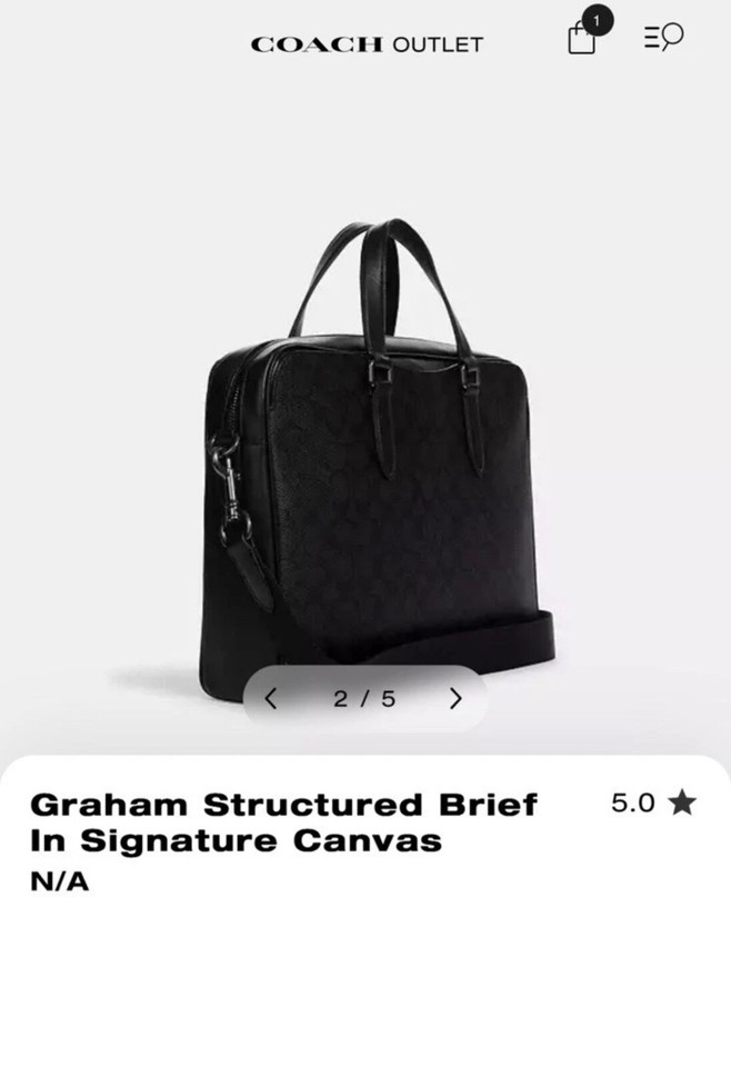 COACH GRAHAM STRUCTURED BRIEF BRIEFCASE WITH SIGNATURE COACH PATTERN | eBay