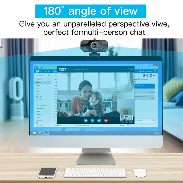 1080P HD Webcam Auto Focusing Web Camera For PC Laptop Desktop With ...