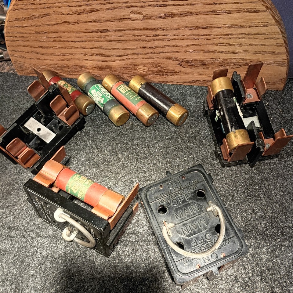 Vintage Pull-Out Fuse Blocks (MAIN & RANGE) + 6x 60A Fuses Varied Brand ...