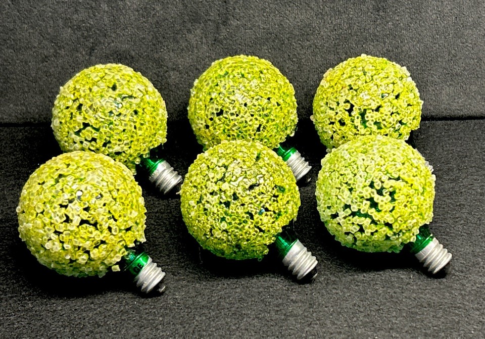 6 Vintage GE “Lighted Ice” D30~120 Volt Light Bulbs~EMERALD~Tested ...