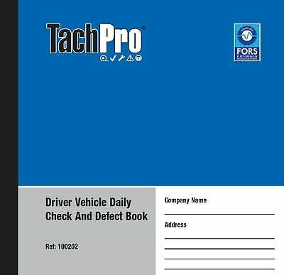 10 X TACHPRO 50 PAGE DUPLICATE VEHICLE DAILY CHECK & DEFECT BOOK PCV ...