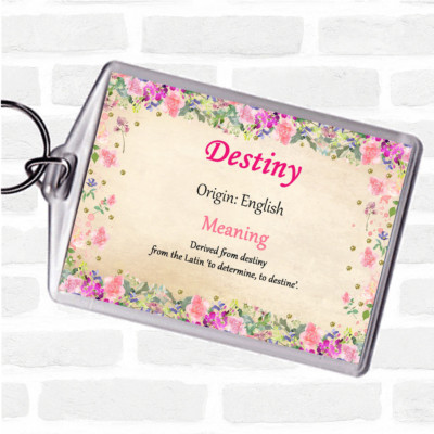 Destiny Name Meaning Bag Tag Keychain Keyring Floral | eBay UK
