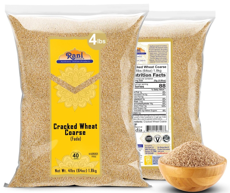 Rani Cracked Wheat Coarse (Fada / Commonly called Bulgur #2) 64oz (4lbs ...