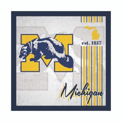 NCAA Michigan Wolverines 10x10 Album Design Wood Sign Throwback Fan ...