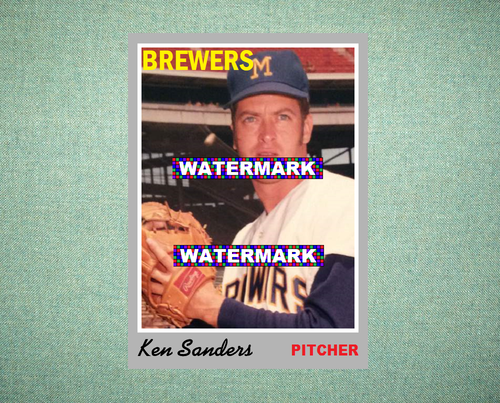 Ken Sanders Milwaukee Brewers 1970 Style Custom Baseball Art Card | eBay