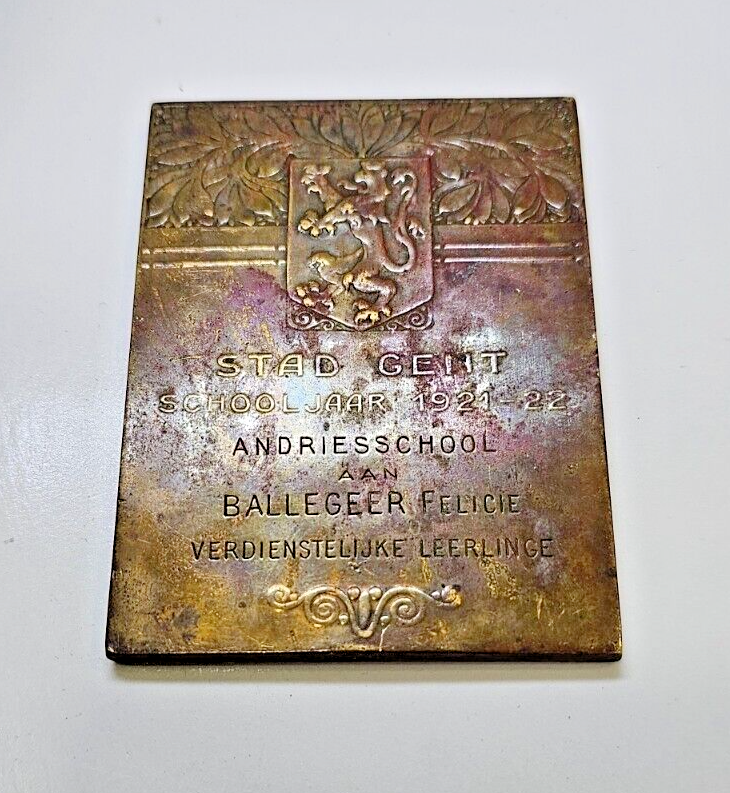 Antique Copper Graduation Shield for Student Of Public Education 1920th ...