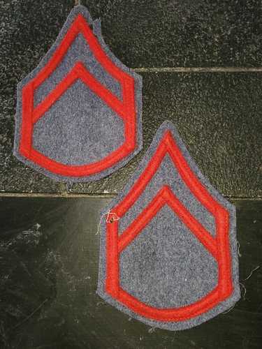 WWII 1950s US Army Cavalry Military Academy NCO Wool Chevon Patch Pair ...