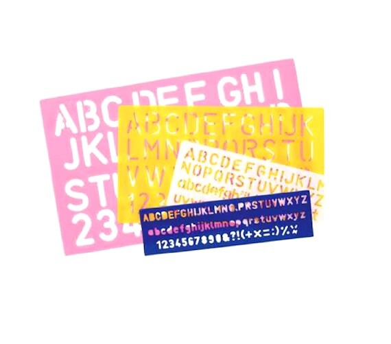 4Pcs Stencil Set 5mm to 30mm Alphabet Letters Number Plastic Large ...