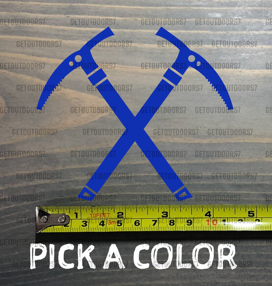 Ice Axe Sticker Decal Climbing Crossed Axes Tool Petzl Black Diamond ...