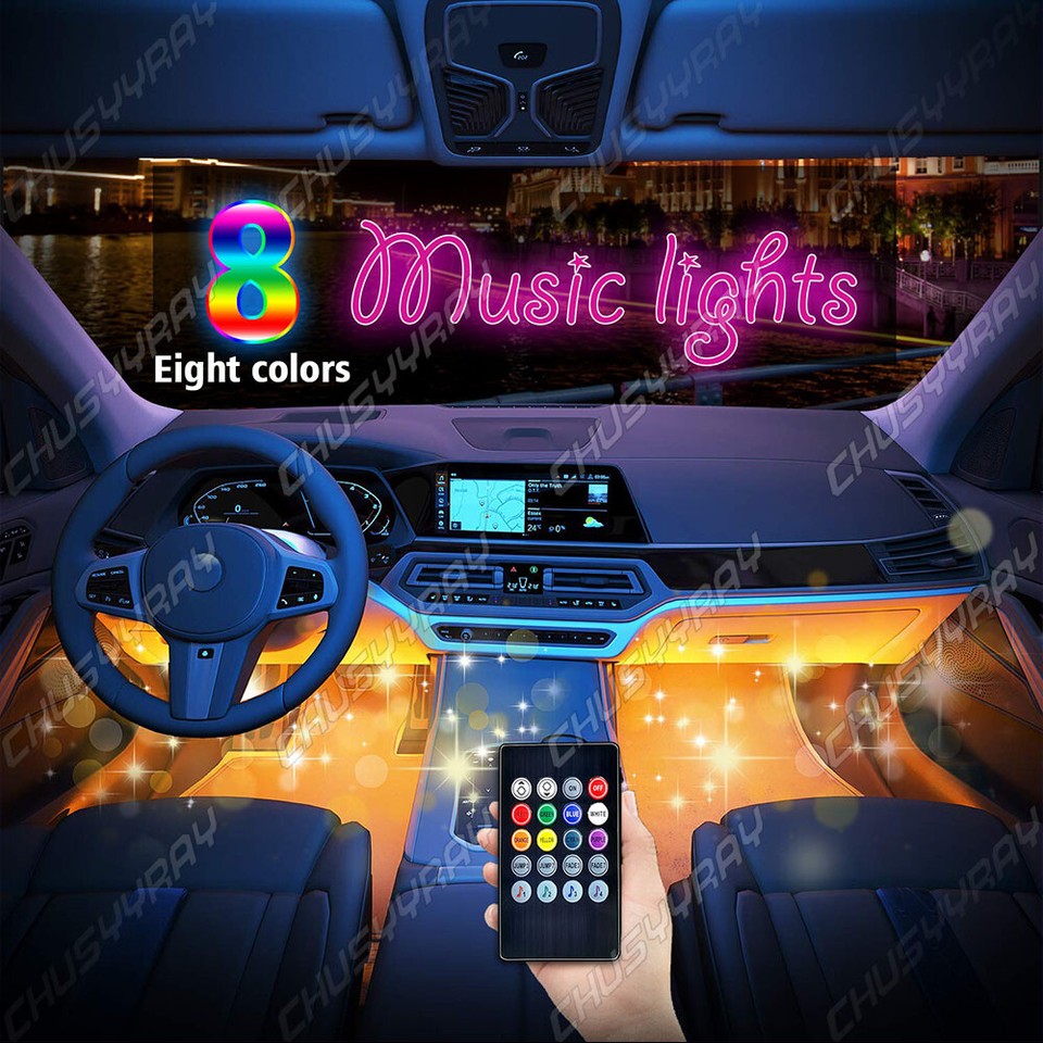 RGB LED Glow Car Interior Lamp Under Dash Footwell Seats Inside ...