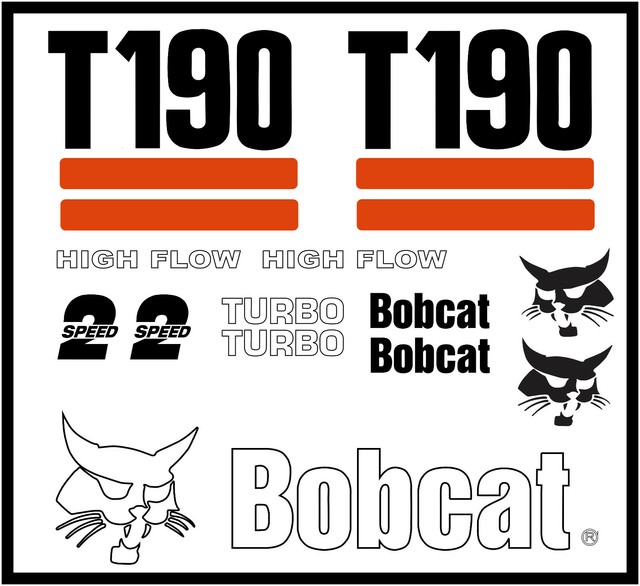 DECAL KIT for Bobcat skidsteer T190 track loader decals Stickers pre 03 ...