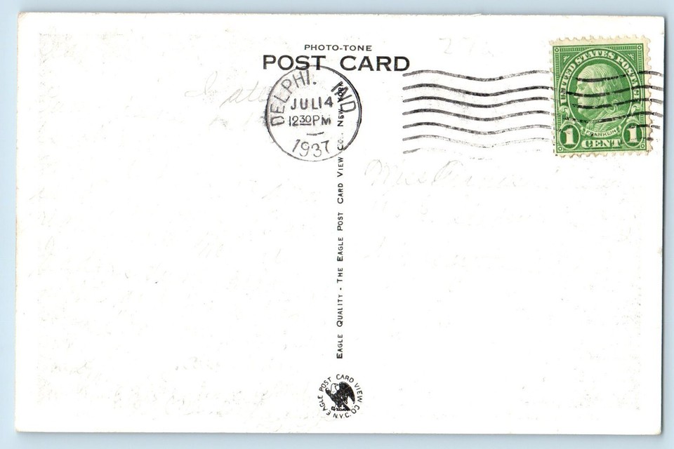 Delphi Indiana Postcard Tent Houses Campers State YMCA 1937 Photo-Tone ...