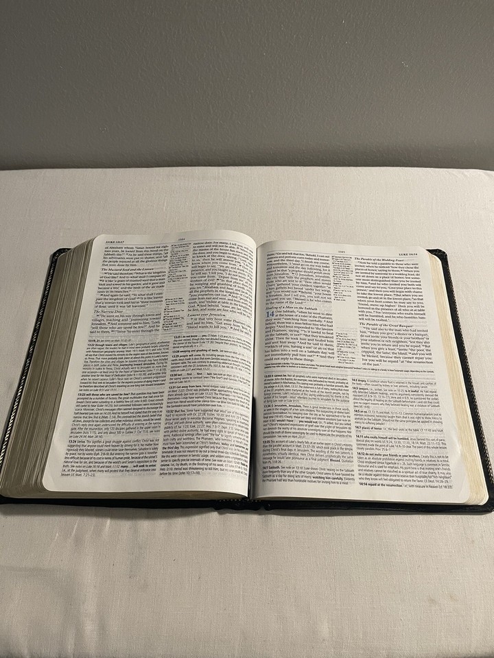 ESV MacArthur Study Bible- Black Genuine Leather Cover | eBay