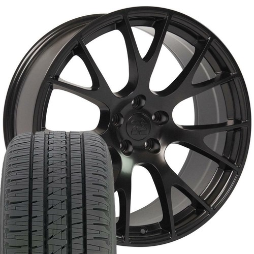 22" Rims Tires Fit Dodge RAM Hellcat Satin Black Wheels BDA Tires | eBay