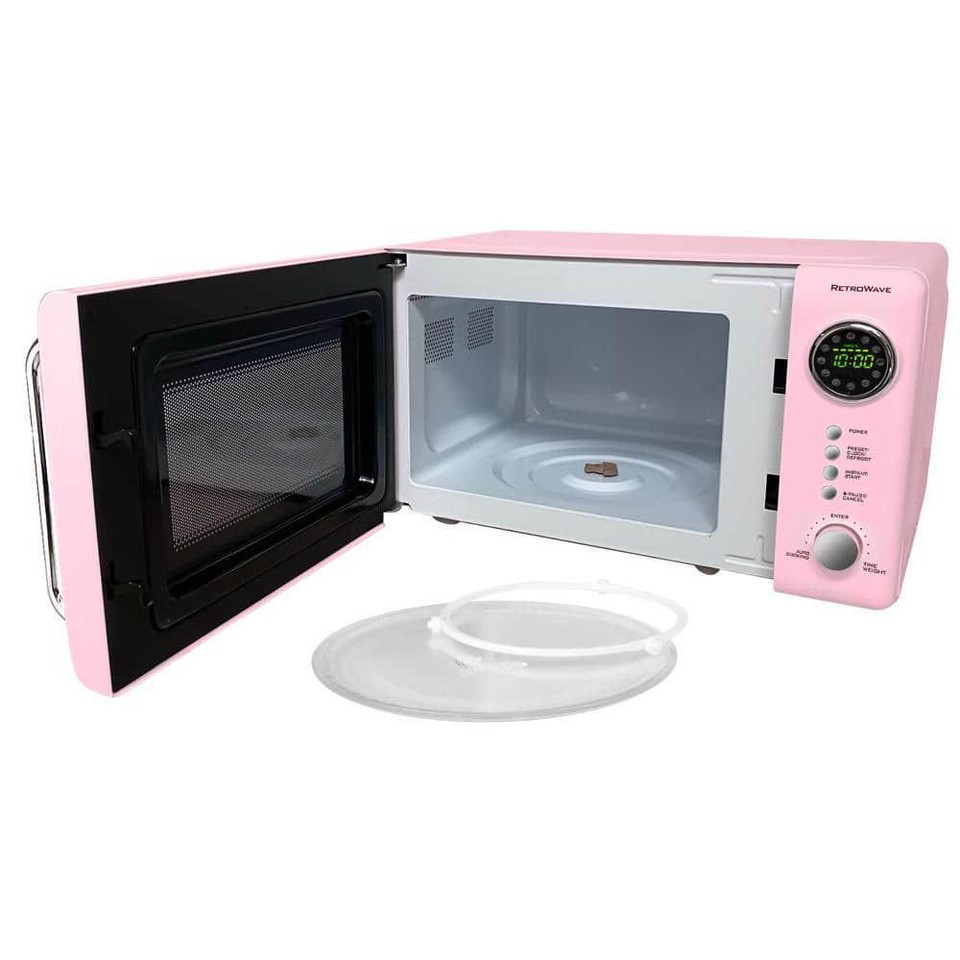 Nostalgia Vintage Retro 0.7 Cu Ft 700W Countertop Microwave Turntable ...