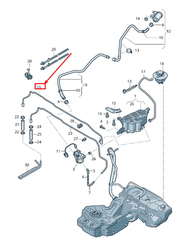 NEW AUDI Q5 8R EVAPORATIVE EMISSIONS SYSTEM BREATHER LINE 8R0201991E | eBay