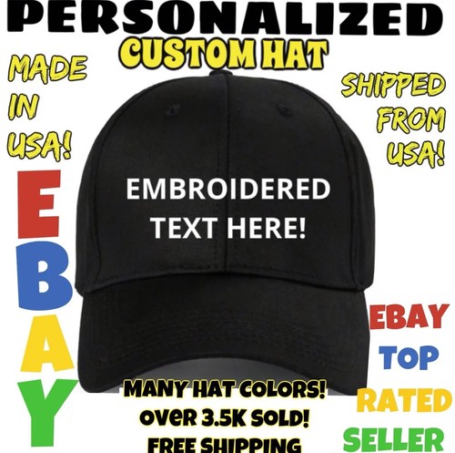 CUSTOM PERSONALIZED Multi Color Embroidered Baseball Hats Caps ...