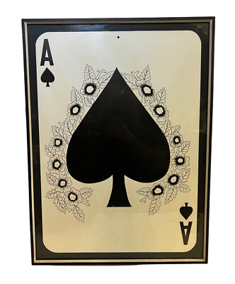 Framed 1984 Beistle Co. Ace of Spades Card Playing Cards Cardboard ...
