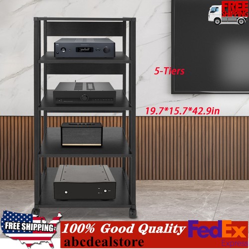 Freestanding Audio Rack AV Tower Media Stand 5-Tier Electronics ...
