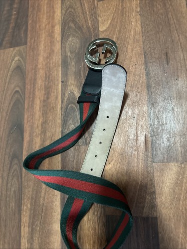 Authentic Gucci Web Red/Green Band Unisex(Men/Women) Belt 100/40 | eBay
