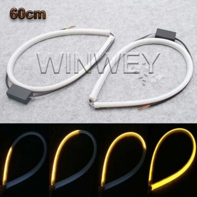 2x 60cm LED Switchback DRL Strip Light Sequential Daytime Running Turn ...