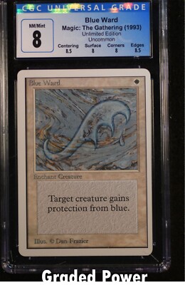 Unlimited Blue Ward CGC 8 (9014) Magic MTG | eBay