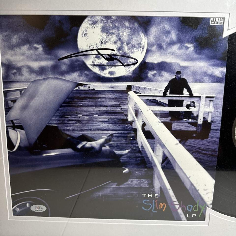 RARE Eminem Slim Shady Signed Encore Vinyl Album FRAMED LP PSA DNA COA ...