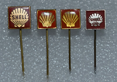 SHELL Oil old vintage stick pin badge 4 different rare | eBay