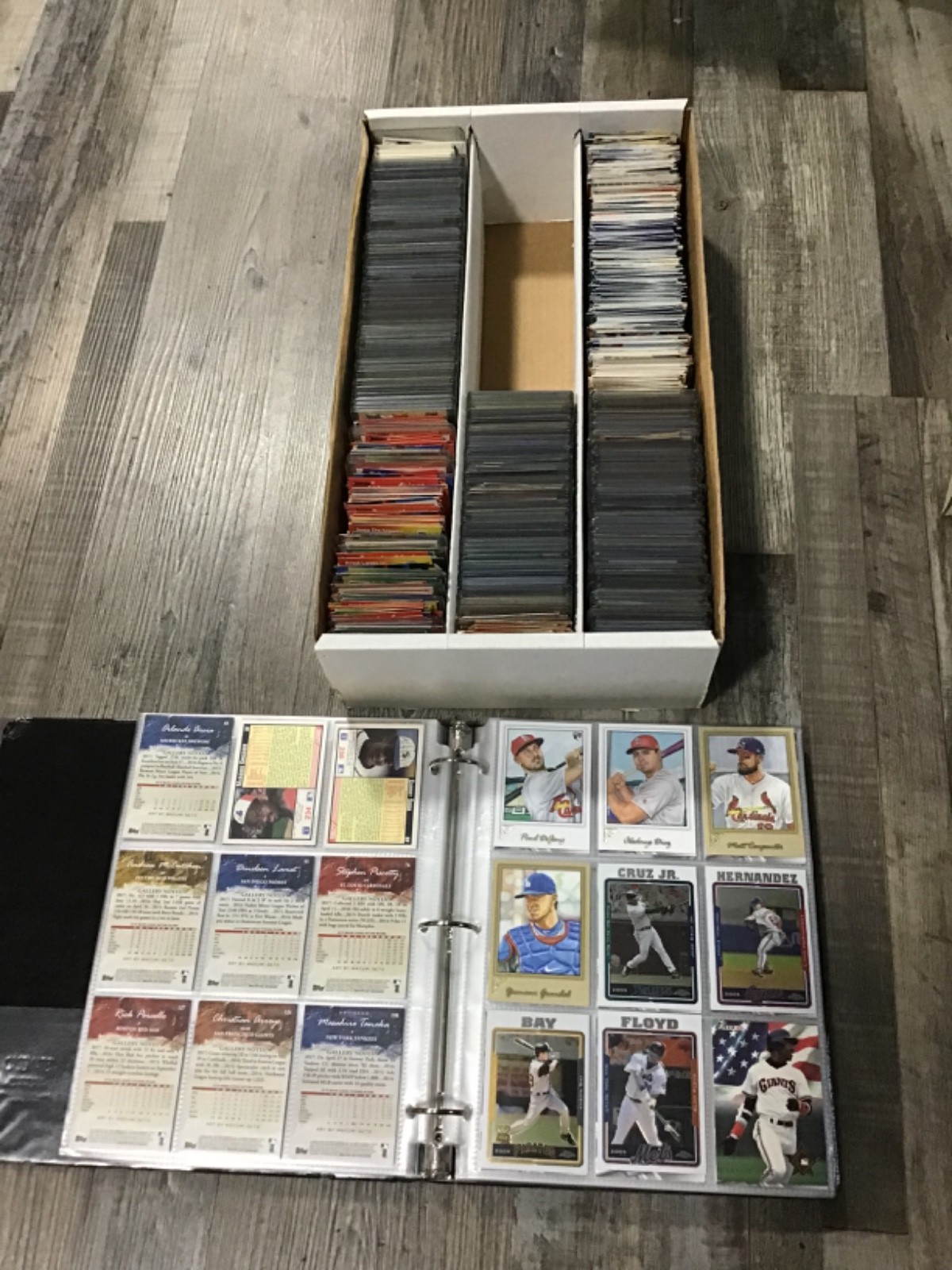 Box of baseball cards, different brands different sets, over 1700 cards ...